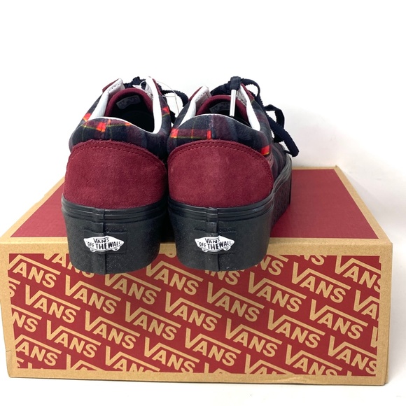 Vans | Shoes | Vans Old Skool Platform Shoes Red Black Suede Women Size ...